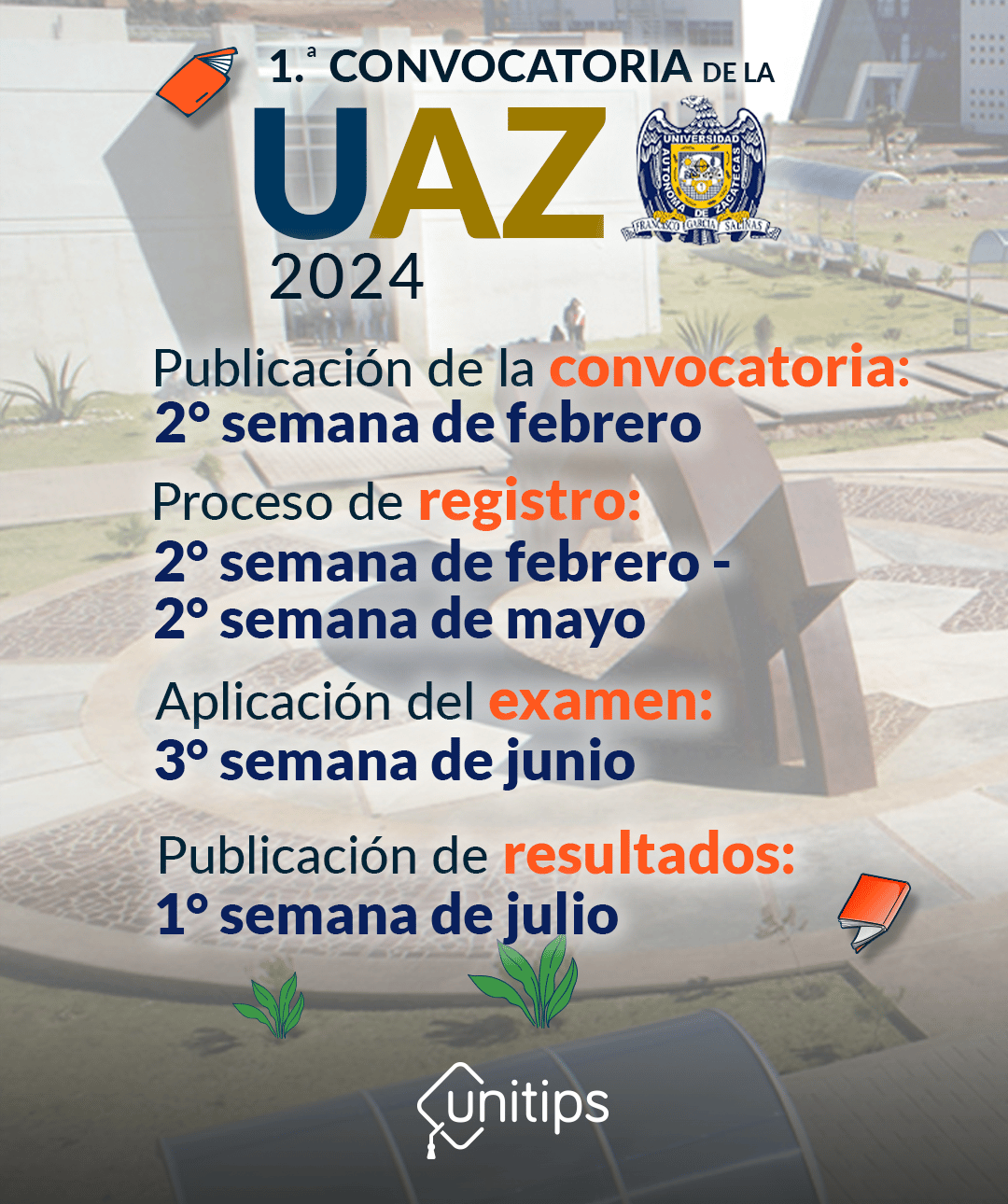 1° convocatoria de la UAZ a licenciaturas 2024